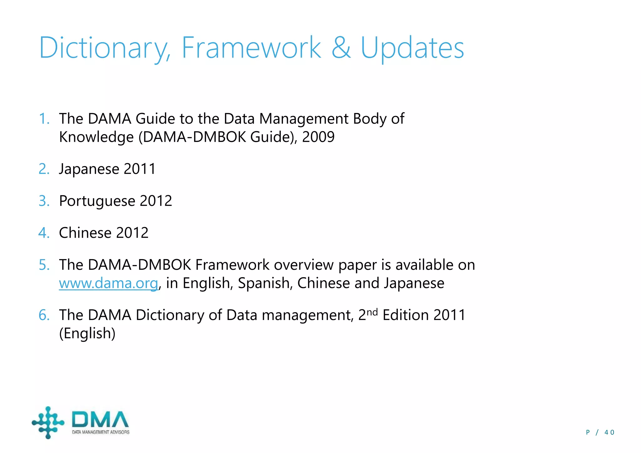 DMBOK 2.0 and other frameworks including TOGAF & COBIT - keynote from ...