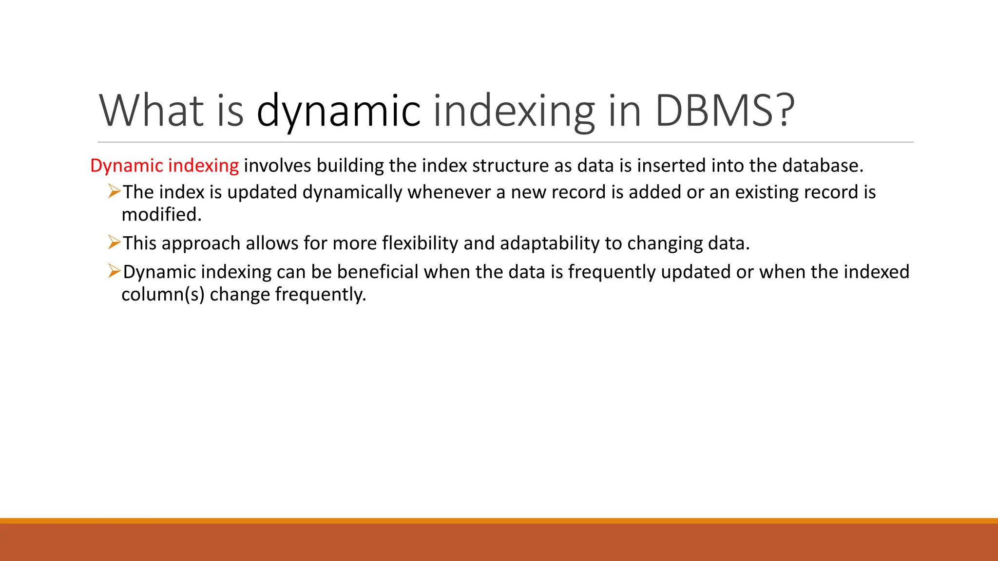 DMBS Indexes.pptx | Databases | Computer Software and Applications
