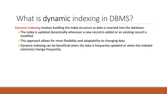 DMBS Indexes.pptx | Databases | Computer Software and Applications