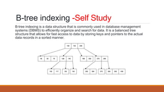 DMBS Indexes.pptx | Databases | Computer Software and Applications