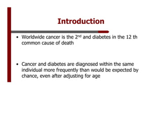 Diabetes Mellitus and Cancer | PDF