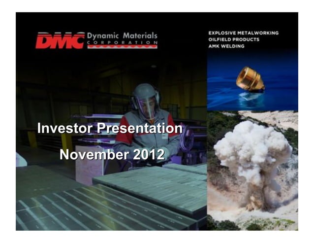 Dynamic Materials Corporate Presentation | PDF | Stocks and Bonds ...