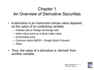 Derivatives market introduction and overview .ppt