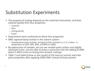 The Application of Dimethyl Carbonate (DMC) in Coating Materials | PPTX
