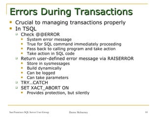 SQL Server Transaction Management | PPT