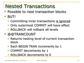 SQL Server Transaction Management | PPT