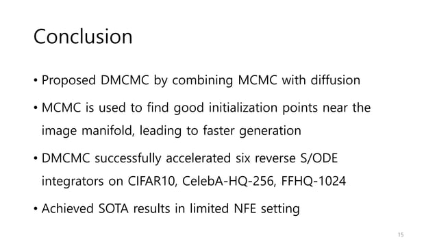 Denoising MCMC for Accelerating Diffusion-Based Generative Models | PPT