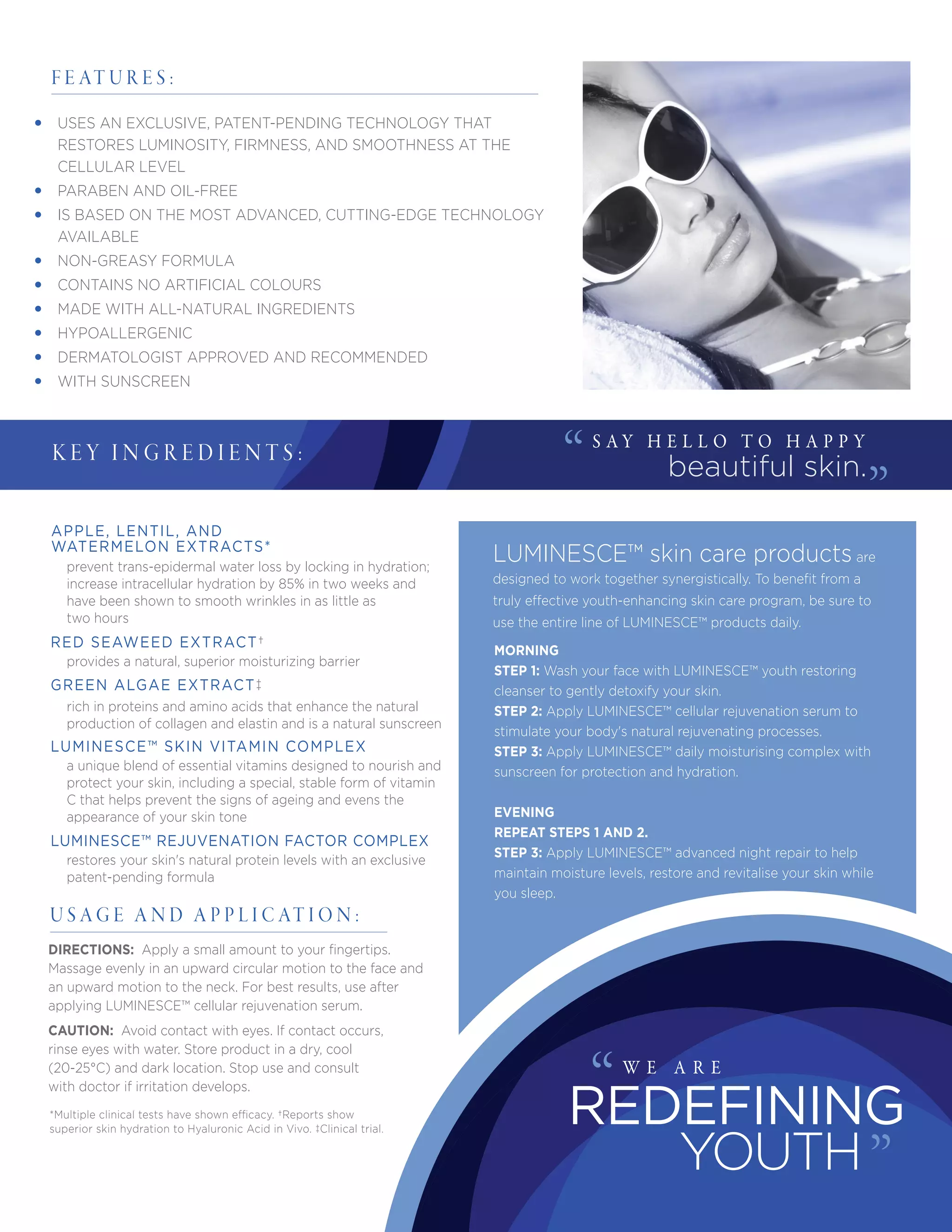 LUMINESCE™ DAILY MOISTURIZING COMPLEX | PDF