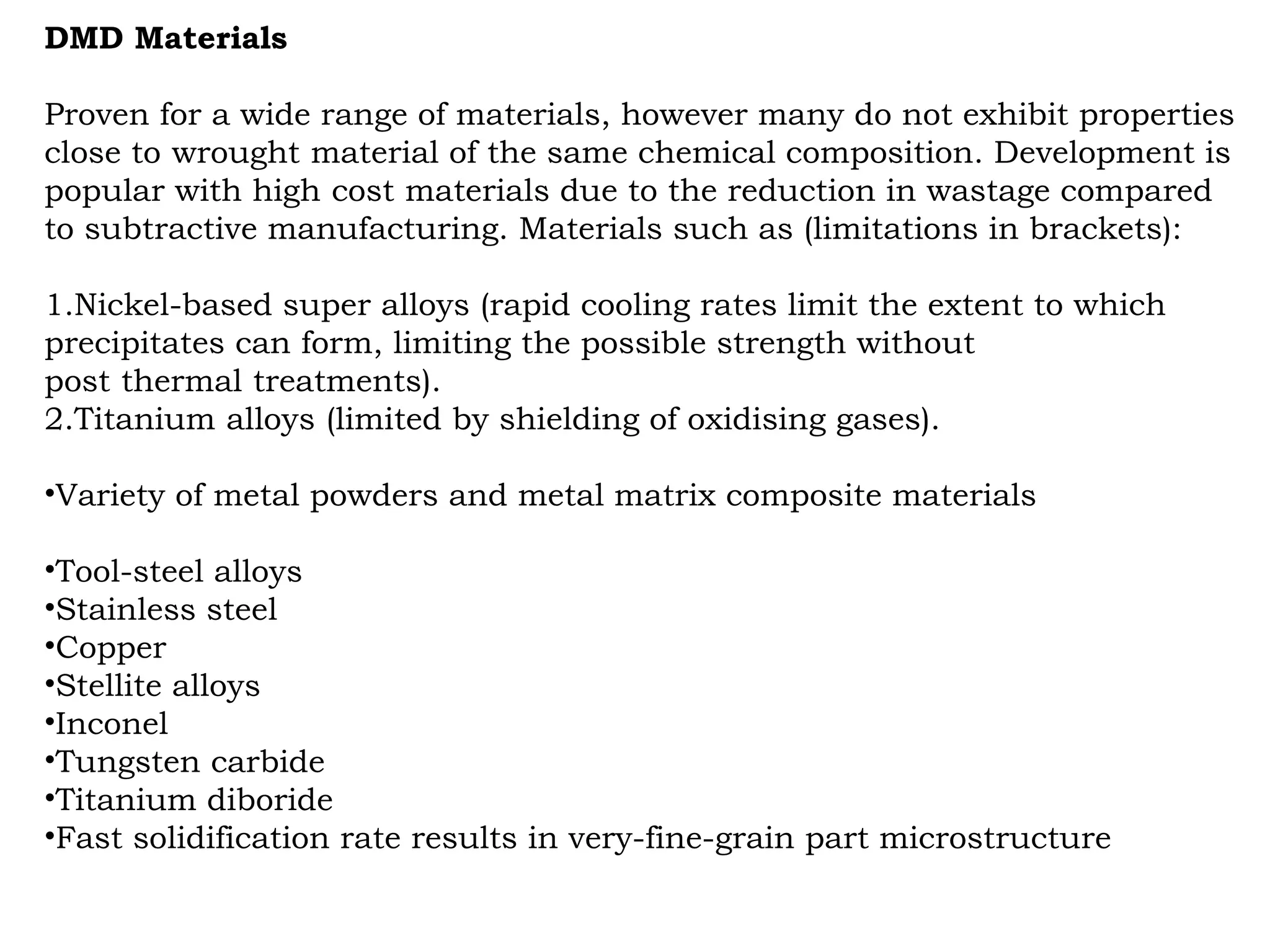 Direct metal ddiposotion dmd materialsmdmd design | PPTX