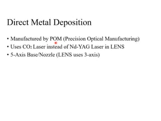 Direct metal ddiposotion dmd materialsmdmd design | PPTX