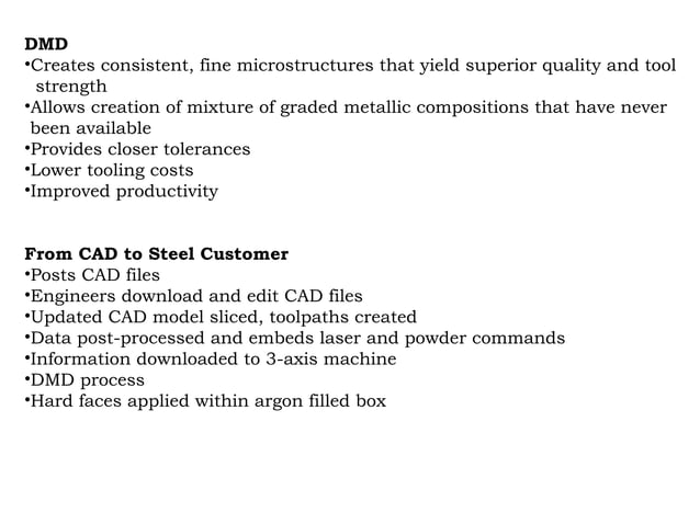 Direct metal ddiposotion dmd materialsmdmd design | PPTX | Physics ...