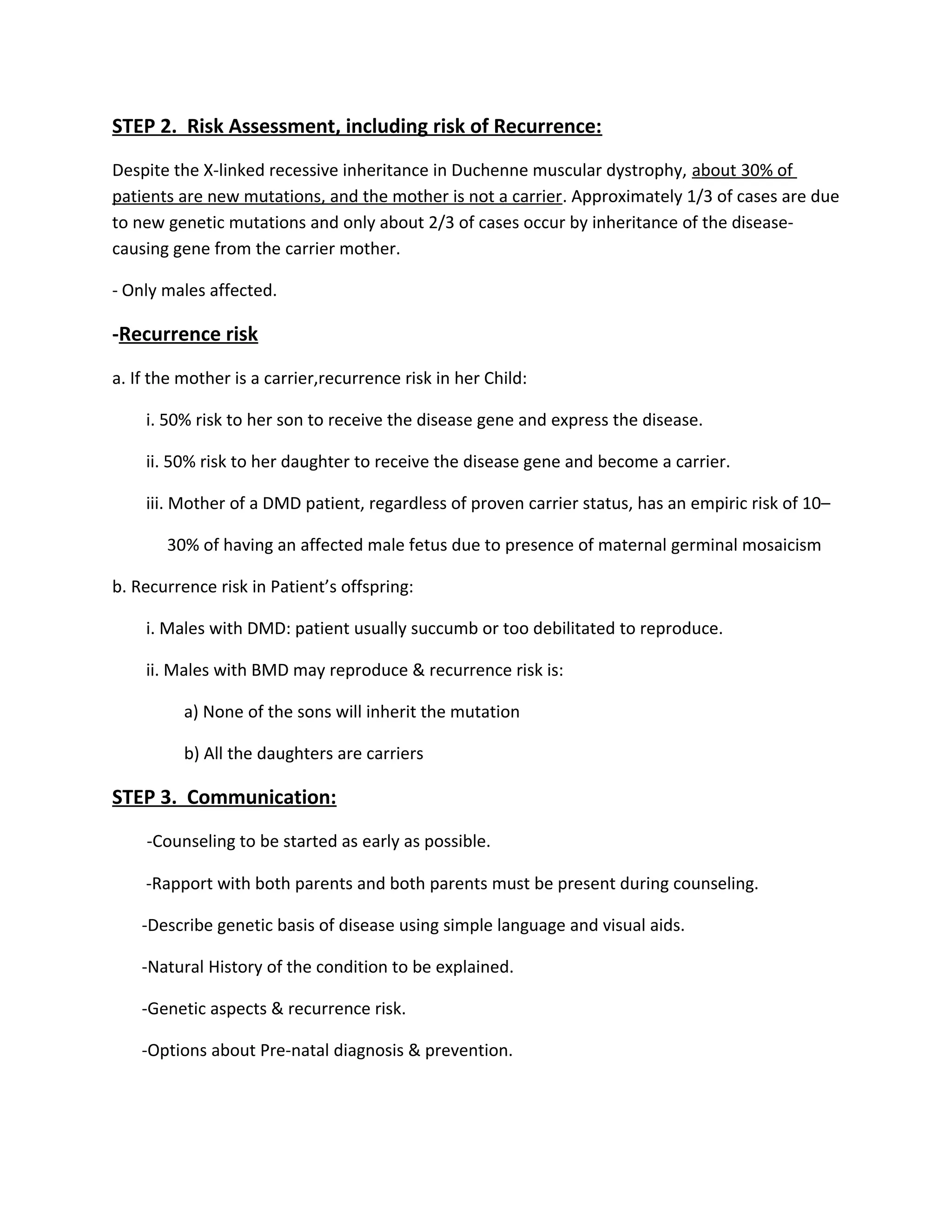 Duchenne muscular dystrophy -Prenatal Diagnosis & Genetic Counseling ...
