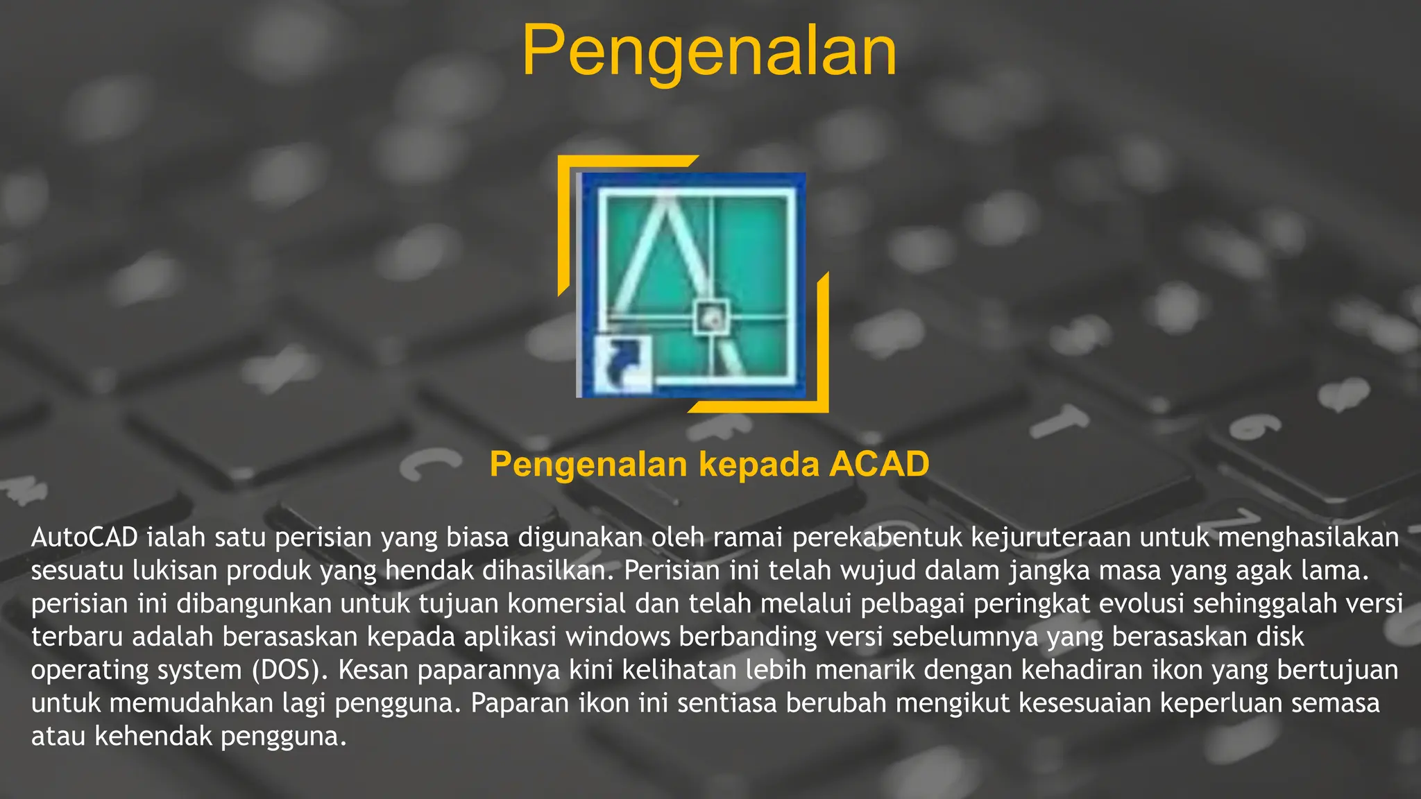INTRODUCTION OF AUTOCAD FOR 2D. STUDENT ABLE TO LEARN... | PPTX