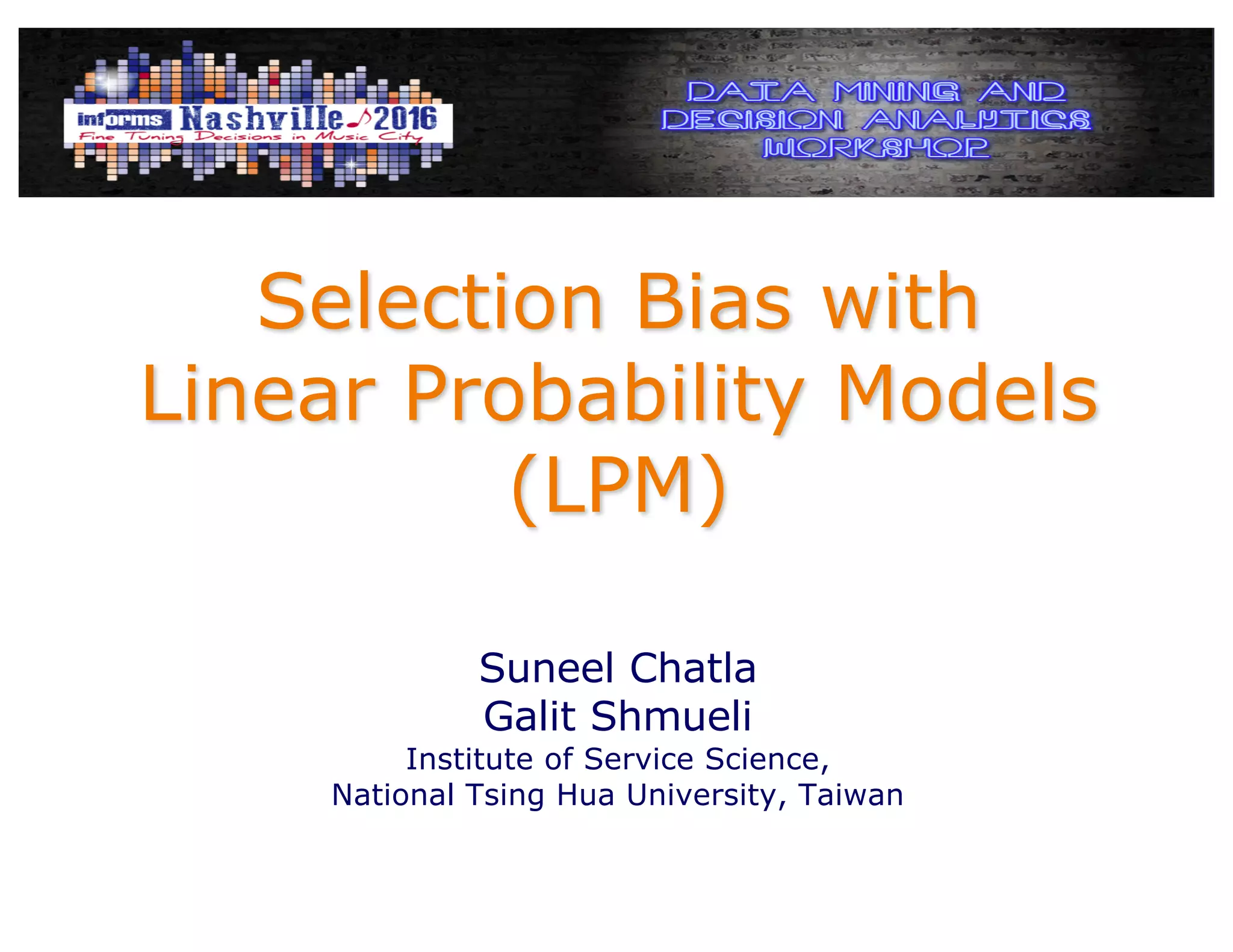 Selection Bias with Linear Probability Models | PDF