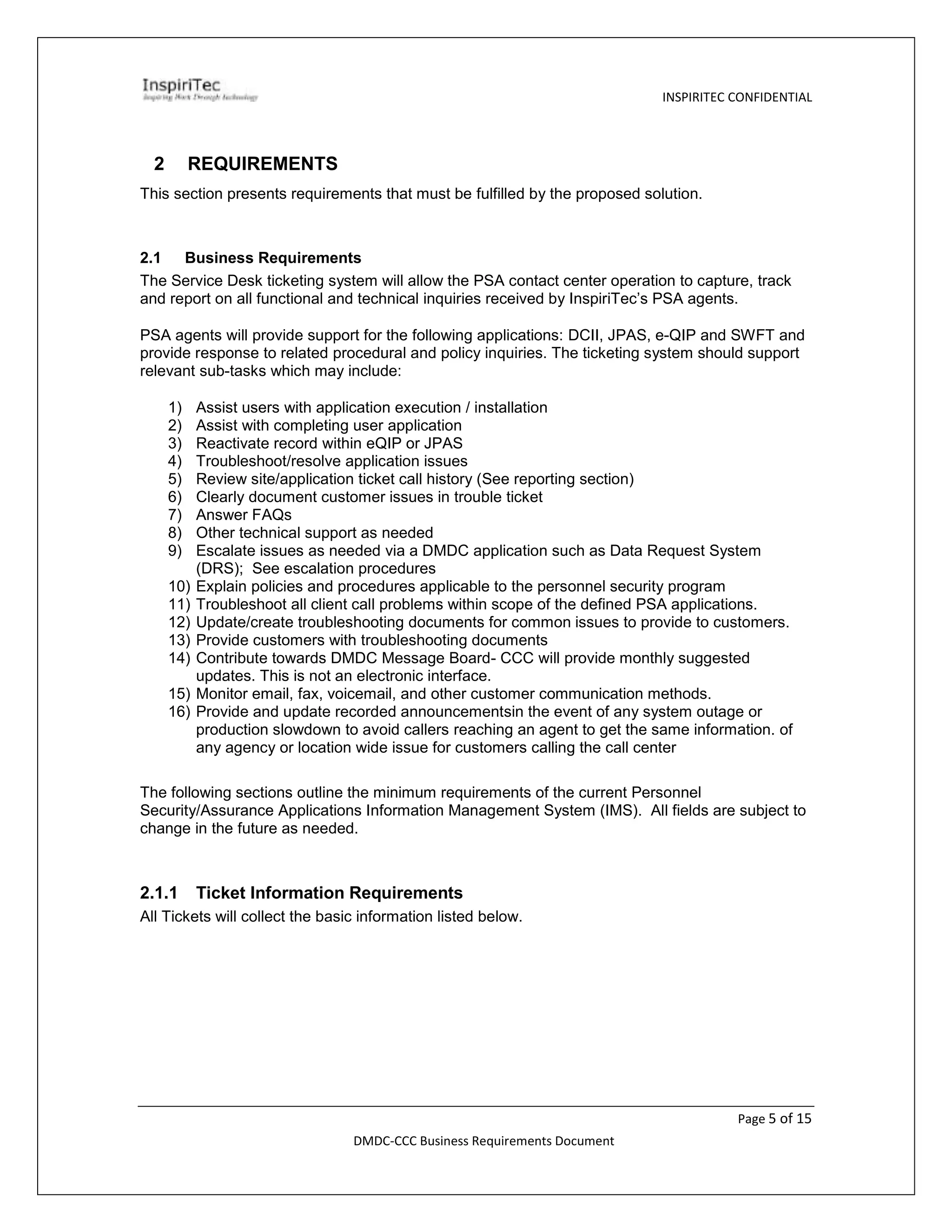 Dmdc ccc-ticketing system requirements v7b | DOCX