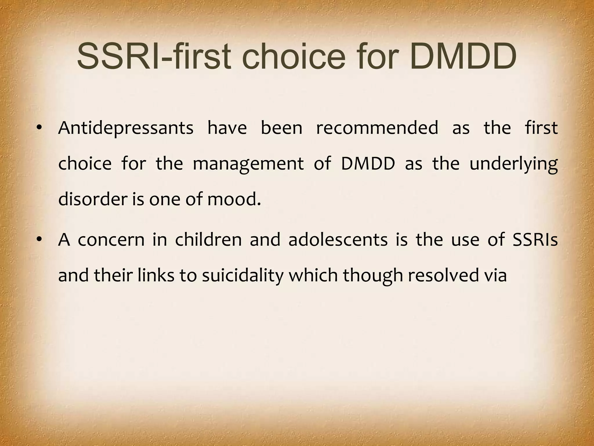 Dmdd disruptive mood dysregulation disorder | PPTX