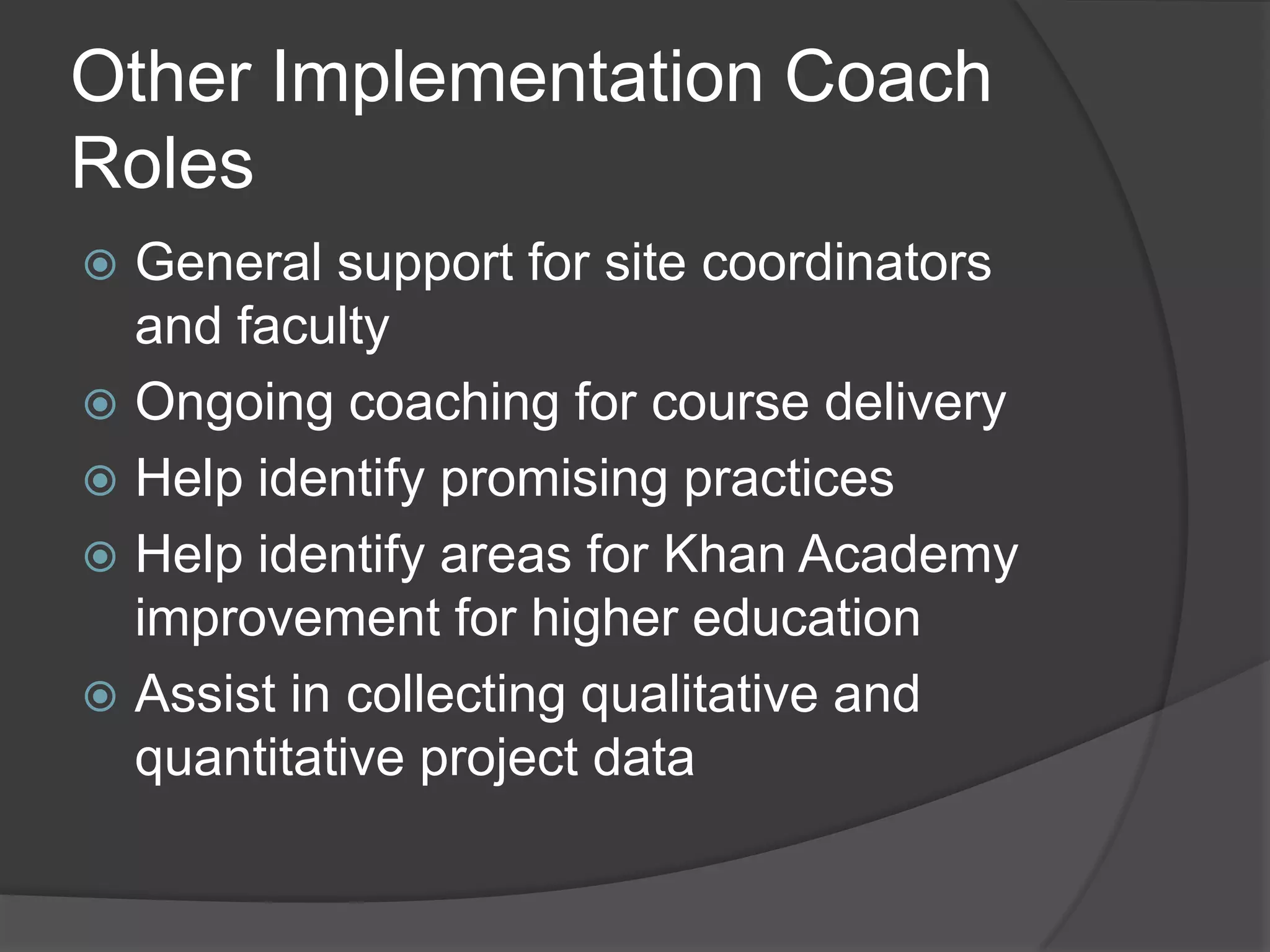 DMDP Implementation Coach Services | PPT