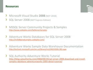 DMDW Lesson 02 - Basics with Adventure Works | PPTX
