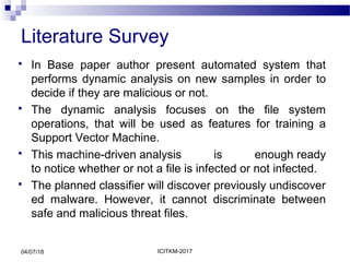 DETECTION OF MALICIOUS EXECUTABLES USING RULE BASED CLASSIFICATION ALGORITHMS | PPT