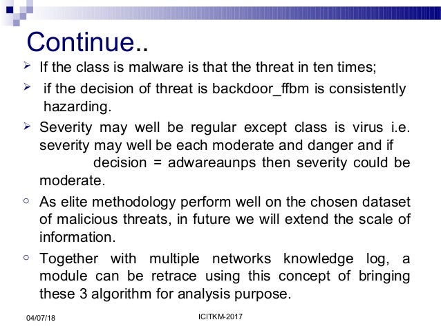 Detection Of Malicious Executables Using Rule Based Classification Al…