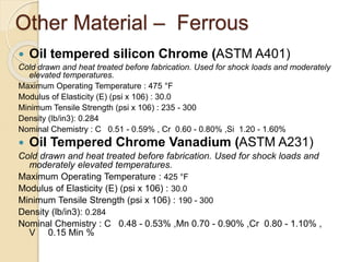 Material selection for springs | PPTX | Drawing and Sketching | Arts ...