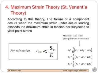 Theories of Failure- Design of Machine Elements-I (DME) | PDF