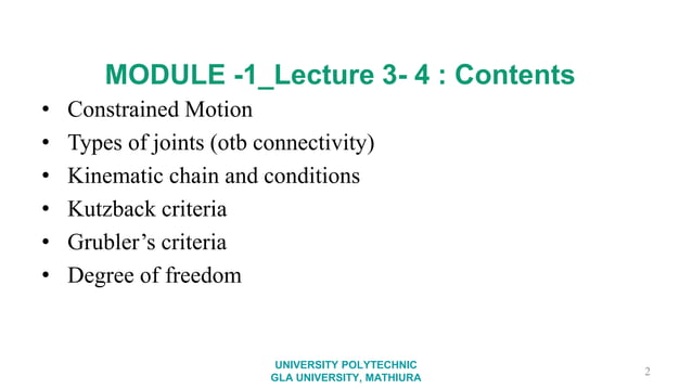 Dme 5201 tom lecture 3 4 constrained motion, types of joints, kutzback ...