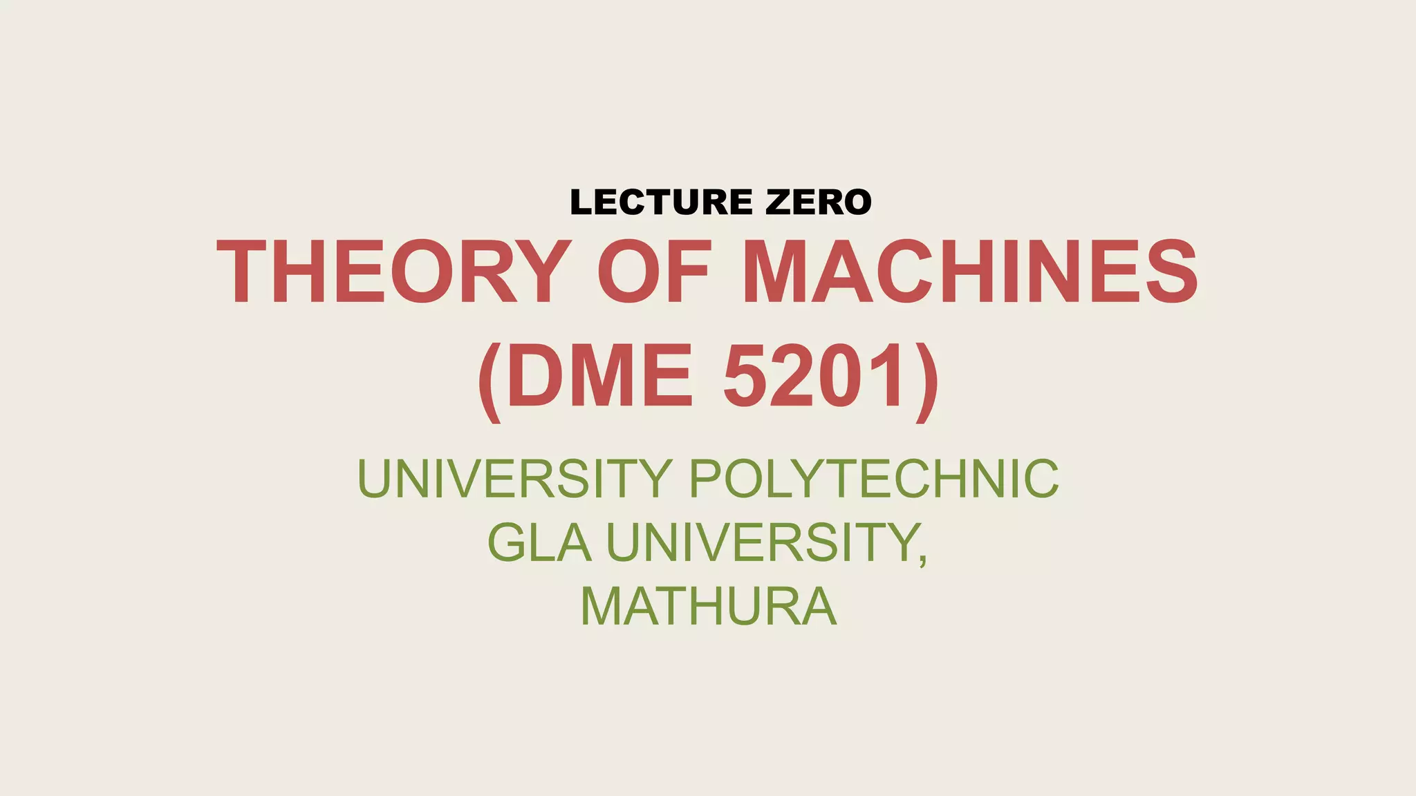 Dme 5201 tom lecture zero | PPT | Free Download