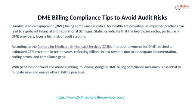 DME Billing Compliance Tips to Avoid Audit Risks.pptx | Health ...