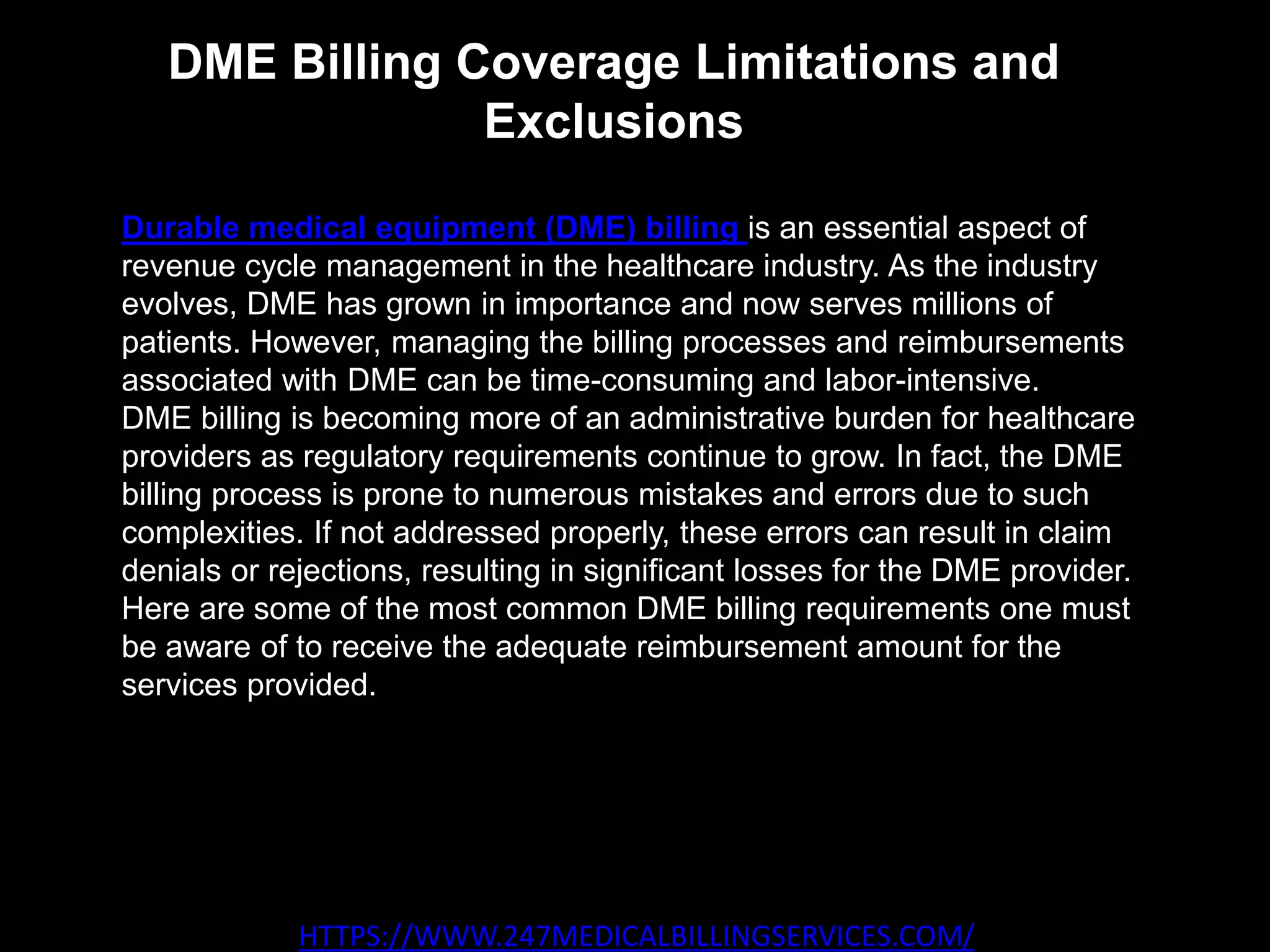 DME Billing Coverage Limitations and Exclusions.pptx