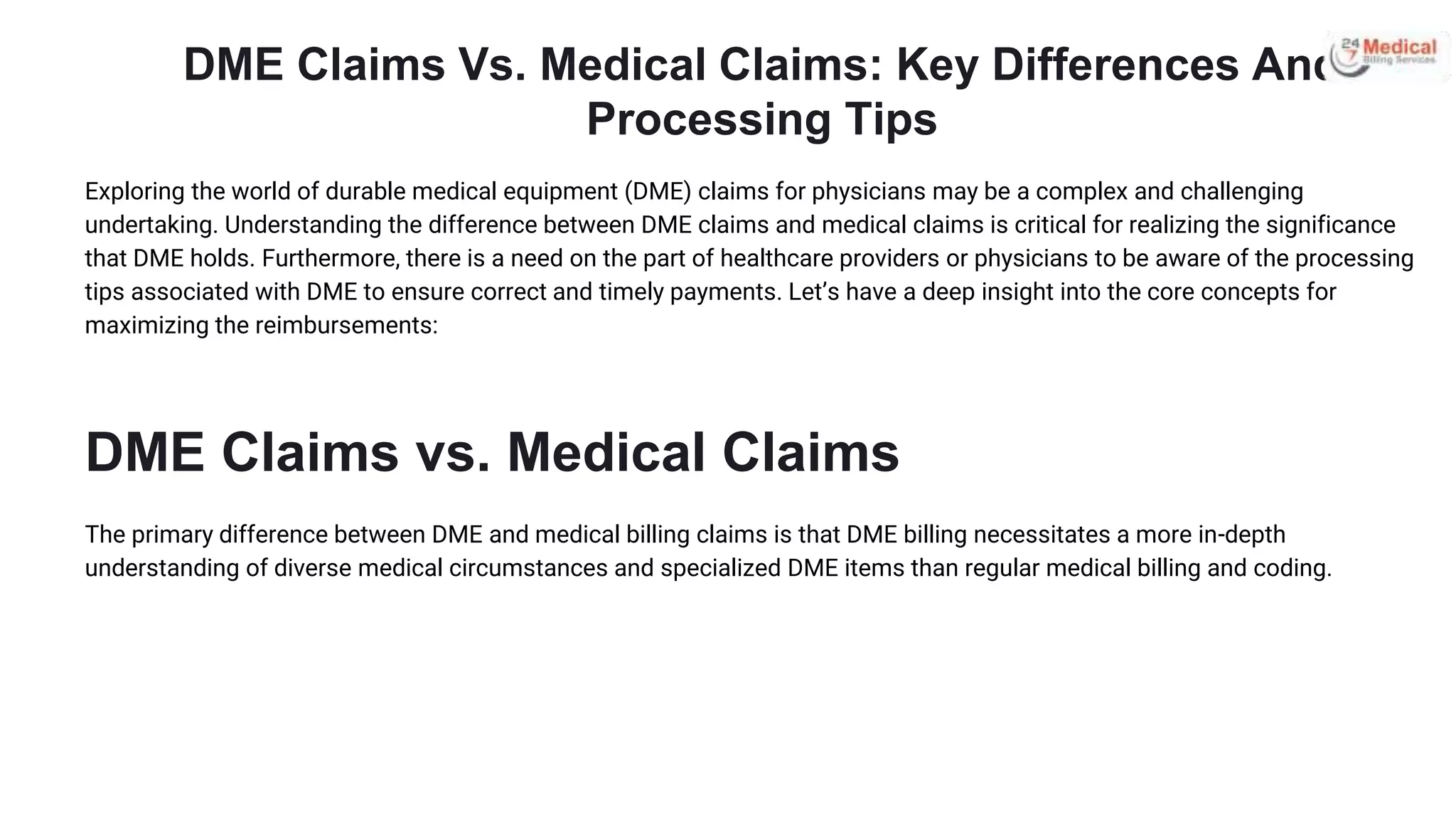 DME Claims Vs. Medical Claims_ Key Differences And Processing Tips.pptx