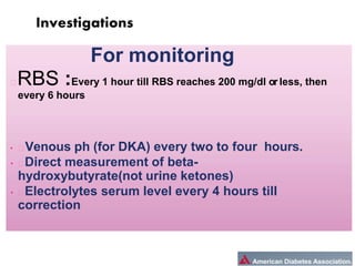 DIABETIC EMERGENCIES- DKA / HONK / HYPOGLYCEMIA | PPTX