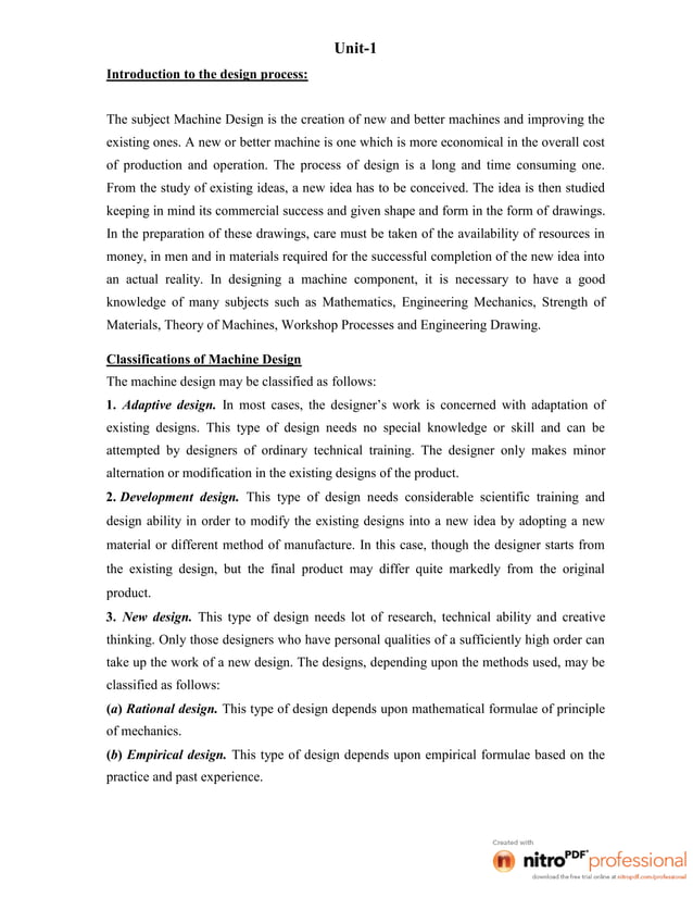 DESIGN OF MACHINE ELEMENTS NOTES.PDF SHARE | PDF | Physics | Science