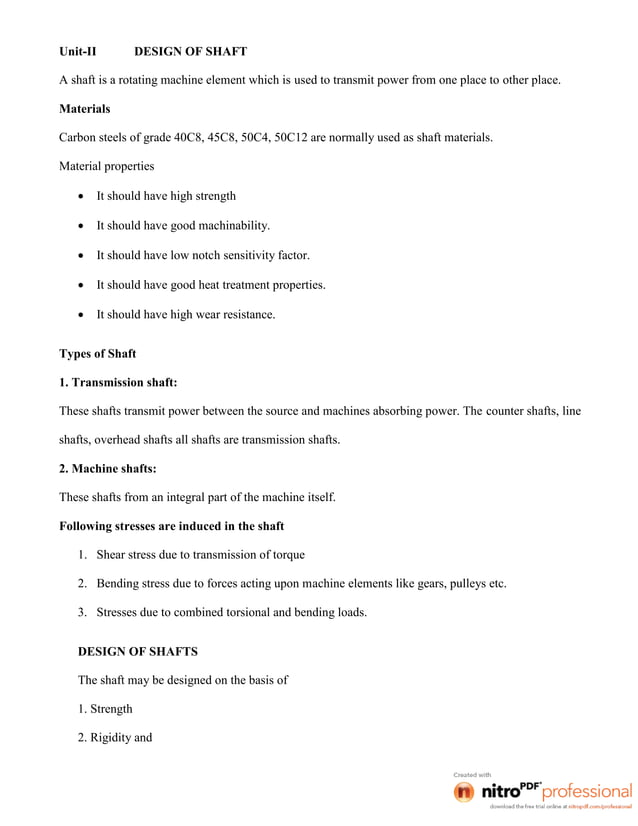 DESIGN OF MACHINE ELEMENTS NOTES.PDF SHARE | PDF | Physics | Science