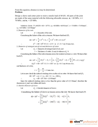 DESIGN OF MACHINE ELEMENTS NOTES.PDF SHARE | PDF