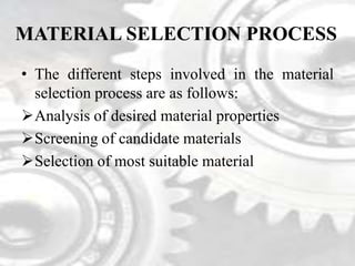 Design considerations and engineering materials | PPTX
