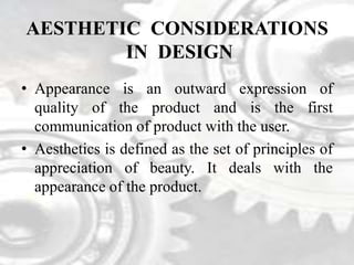 Design considerations and engineering materials | PPTX