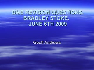 Dme Revision Questions | PPT