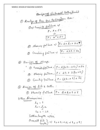 Design of Machine Elements - Unit 3 Procedures | PDF