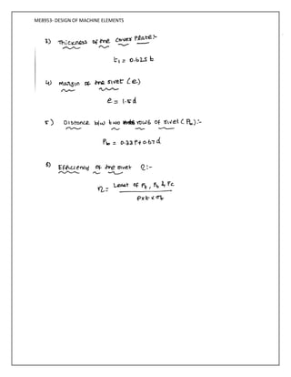 Design of Machine Elements - Unit 3 Procedures | PDF