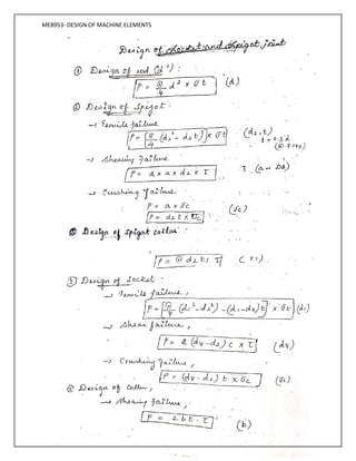 Design of Machine Elements - Unit 3 Procedures | PDF