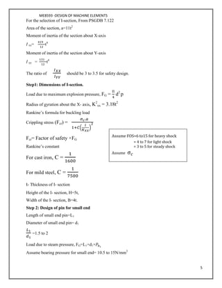 Design of Machine Elements - Unit 4 Procedures | PDF