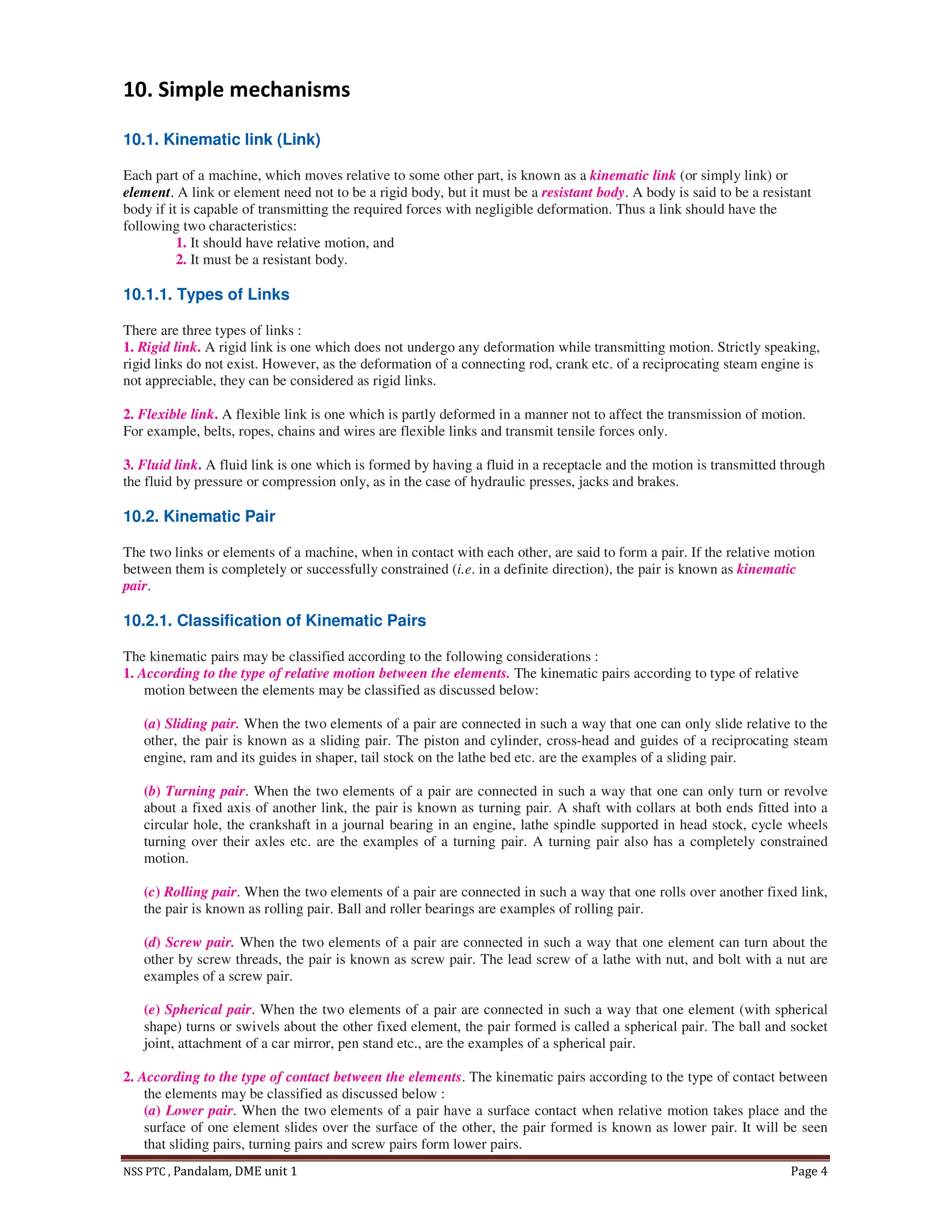DME unit 1 notes 2021 rev for diploma mechanical engineering | PDF