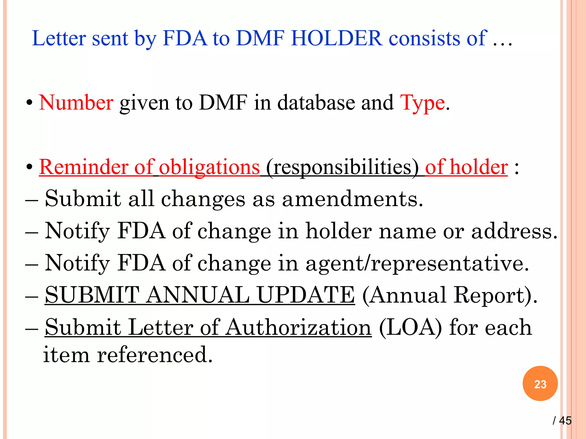 DMF -Drug Master File | PPT