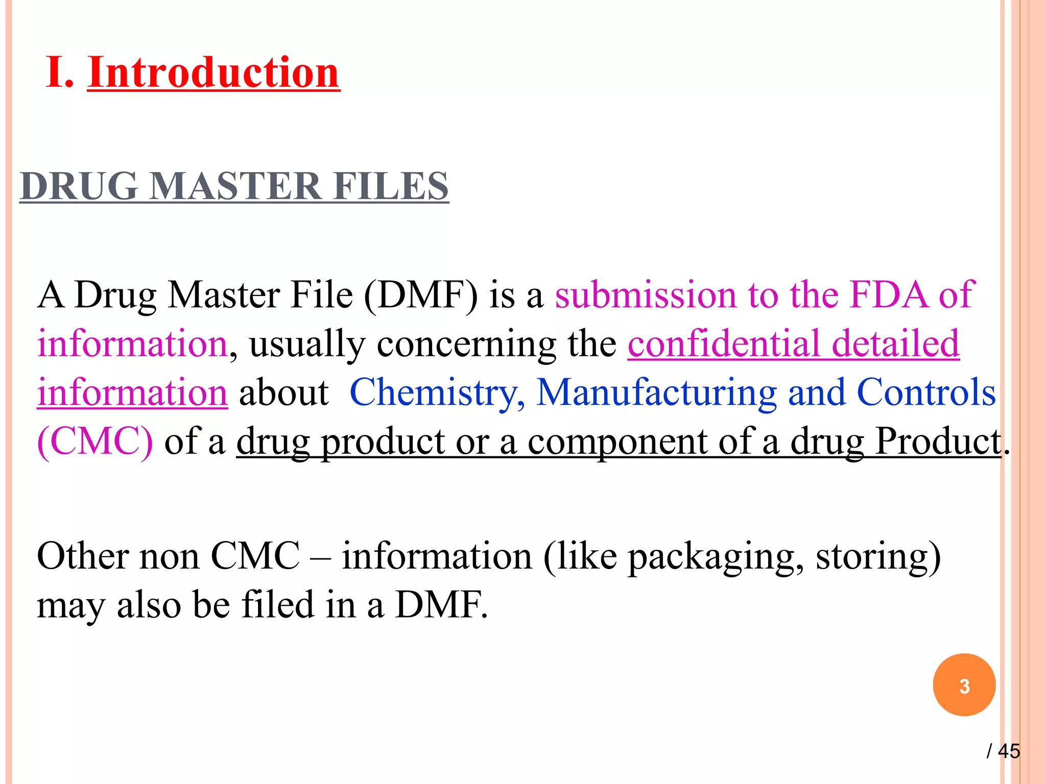 DMF -Drug Master File | PPT