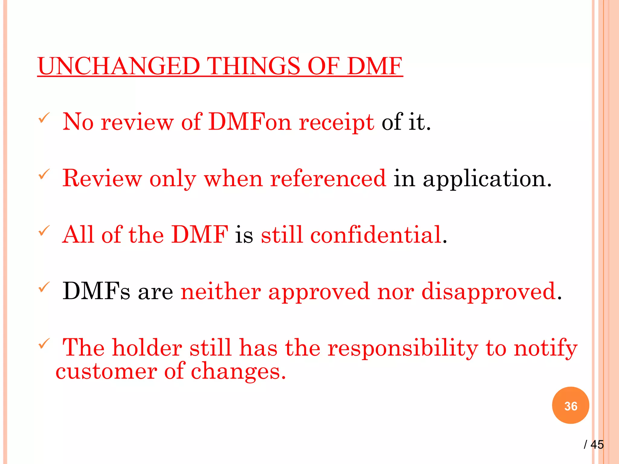 DMF -Drug Master File | PPT