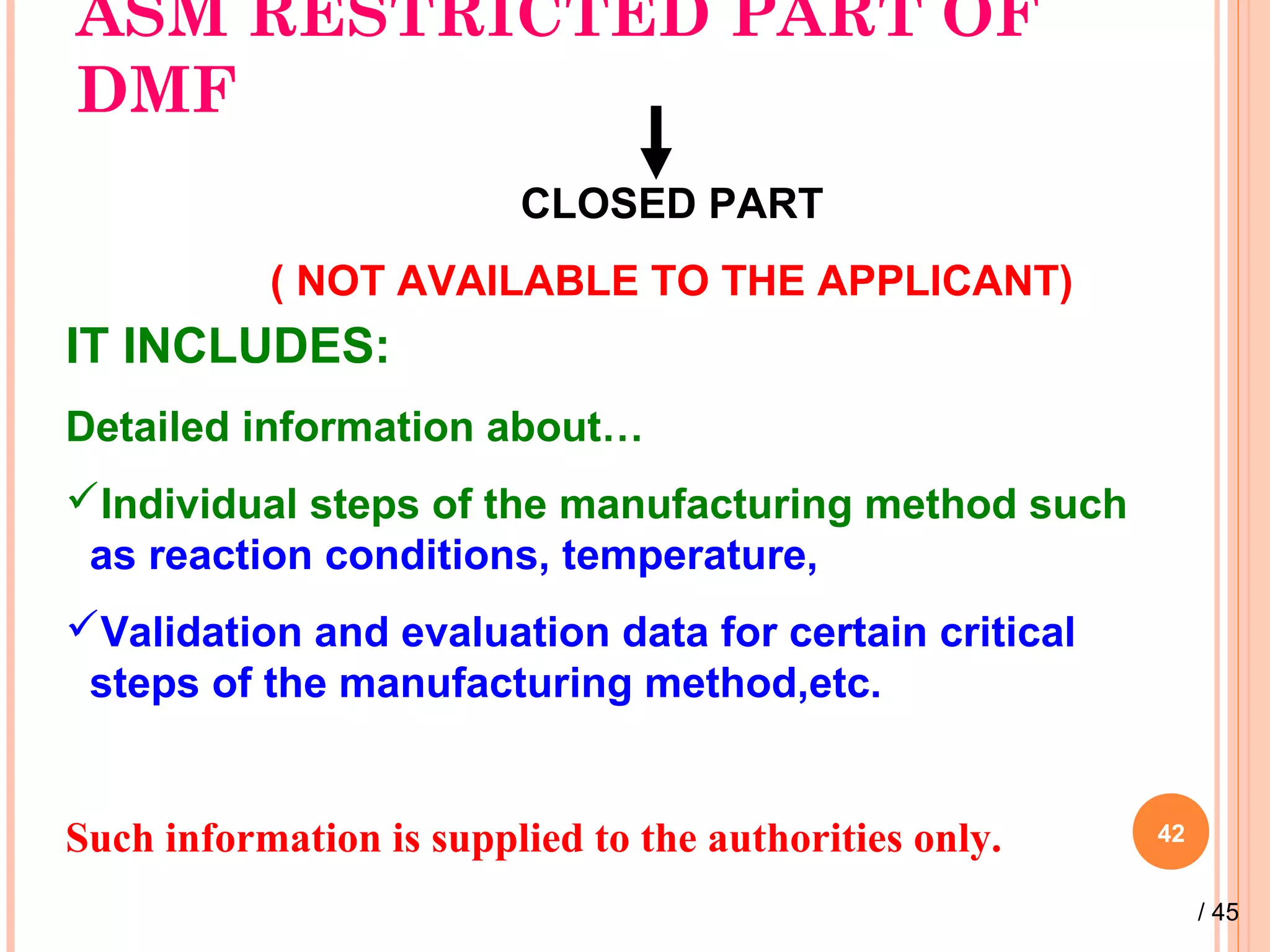 DMF -Drug Master File | PPT