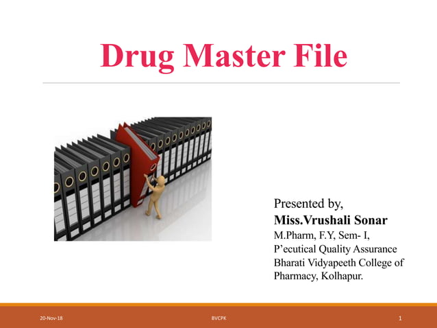 Drug master file | PPTX | Pharmaceutical Industry | Industries
