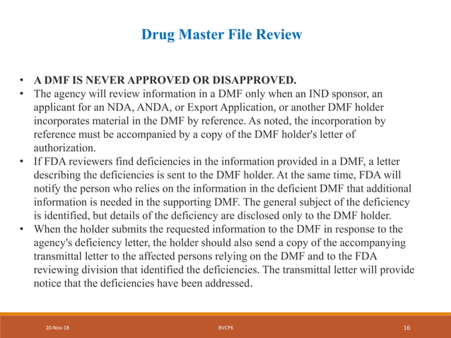 Drug master file | PPTX | Pharmaceutical Industry | Industries