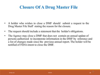 Drug master file | PPTX